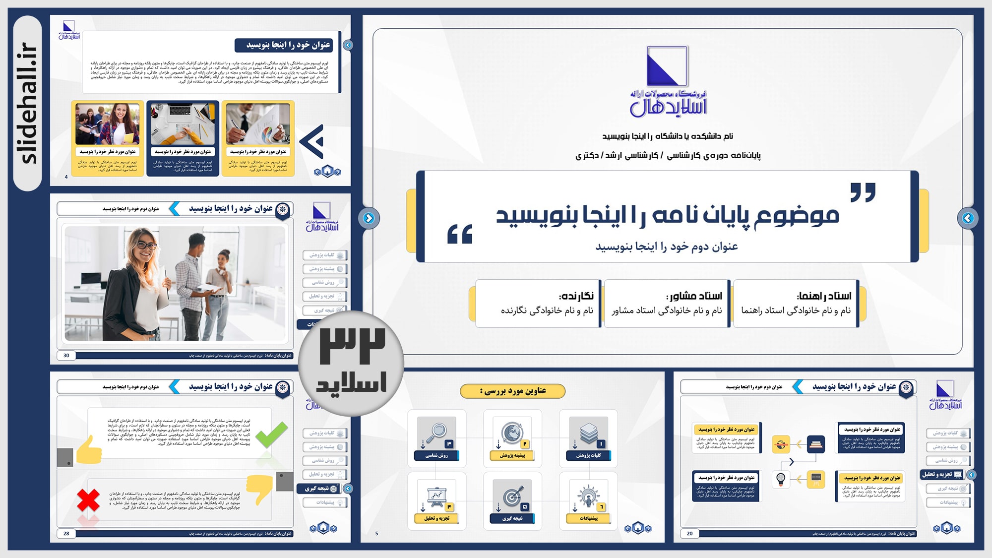 🎓 اسلایدهال | قالب پاورپوینت پایان نامه رایگان و هوشمند💡